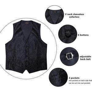 Jackets & Coats | Mens Wedding Paisley Suit Vest Black | Poshmark